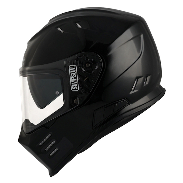 Simpson Venom ECE Motorcycle Crash Helmet Gloss Black - Bandit Helmets UK